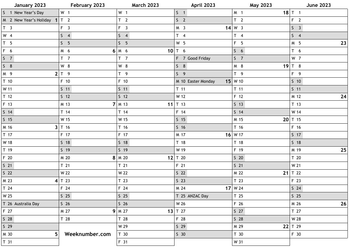2023 New Zealand Calendar With Holidays 2023 Calendar With Week 